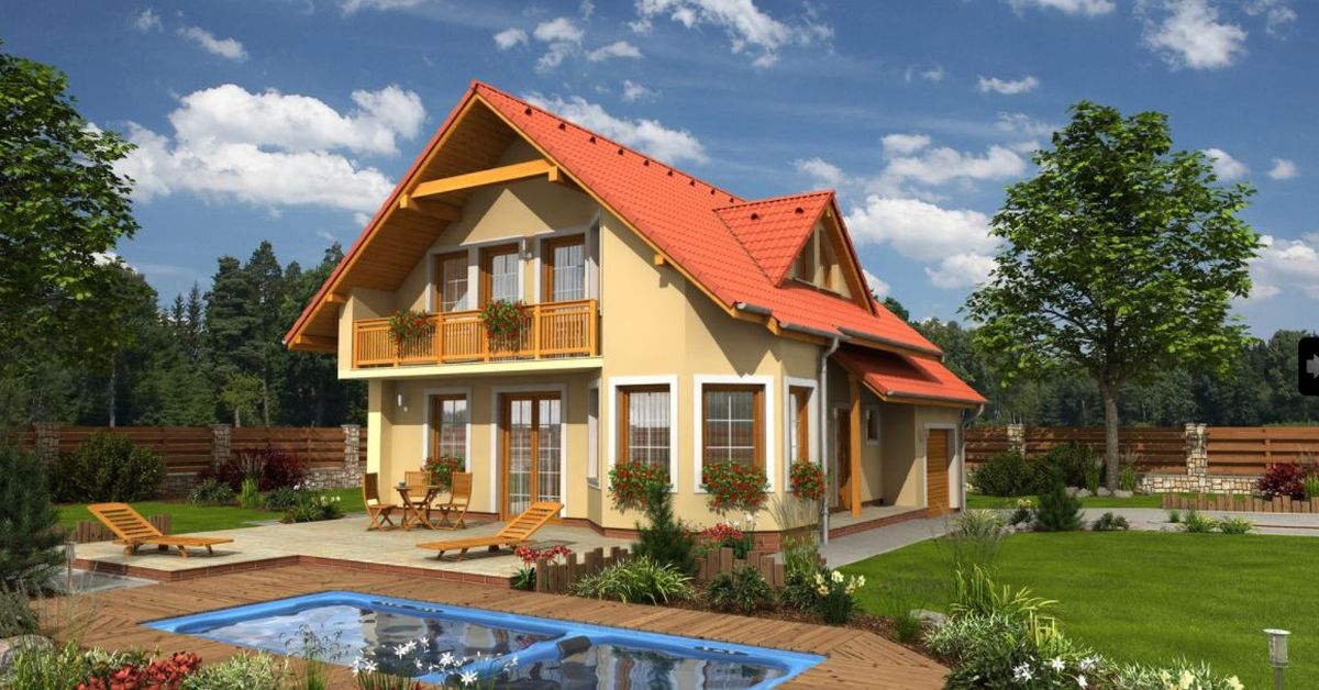 Luxusní moderní nízkoenergetické betonové patrové domy nad čtyři ...